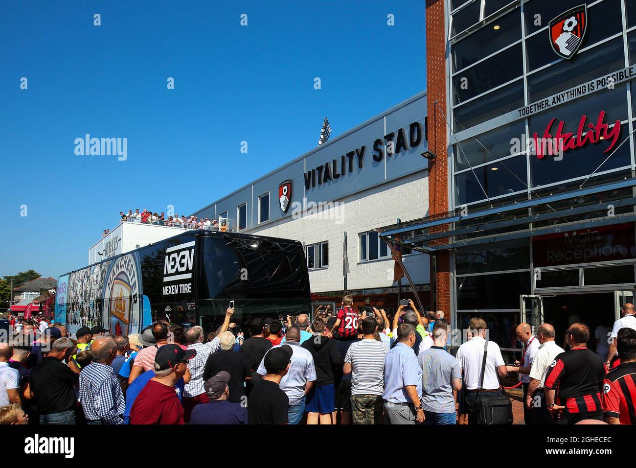 Manchester city team bus hi-res stock photography and images - Alamy
