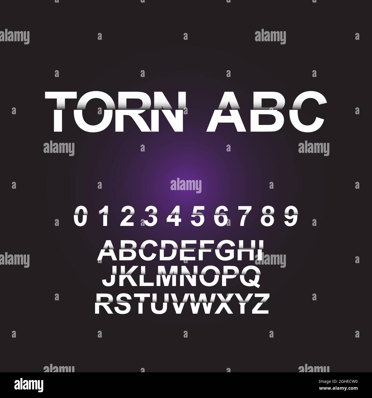 Vector of modern torn font and alphabet Stock Vector Image & Art - Alamy