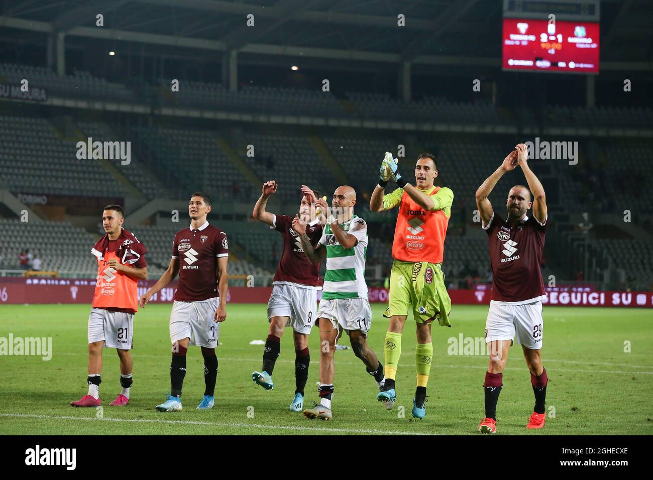 Torino FC players celebrate after the final whistle of the Serie A ...
