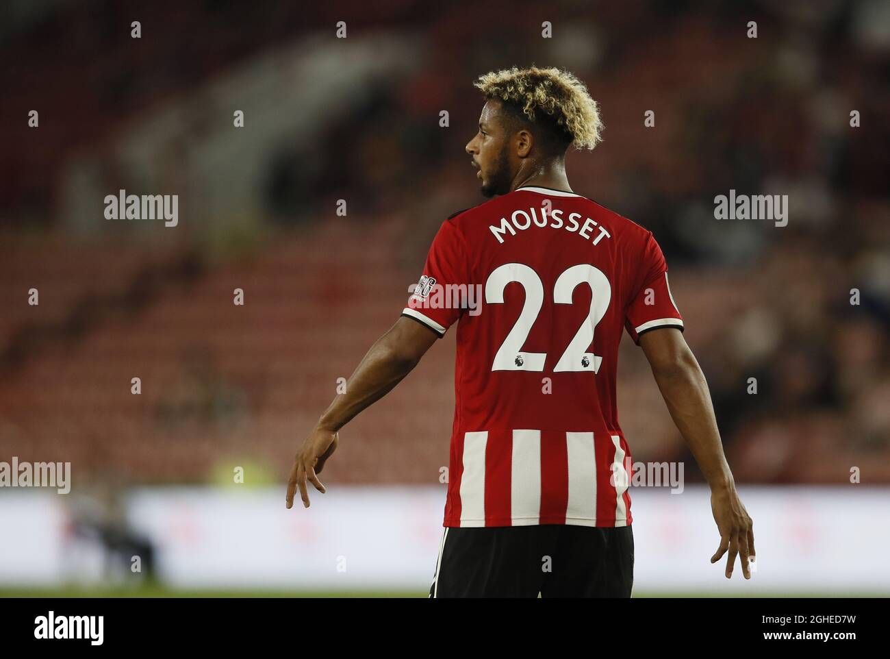 Lys Mousset of Sheffield Utd shoots during the Carabao Cup match at ...