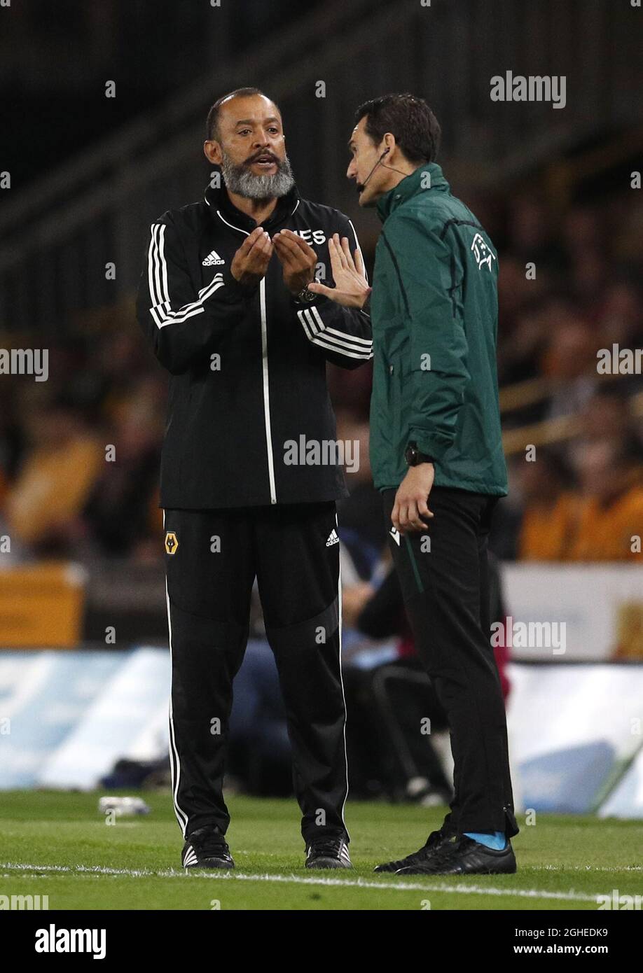 Nuno Santo manager of Wolverhampton Wanderers remonstrates with fourth ...