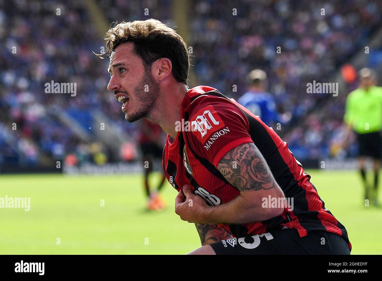 Adam Smith of Bournemouth reacts during the Premier League match at the ...