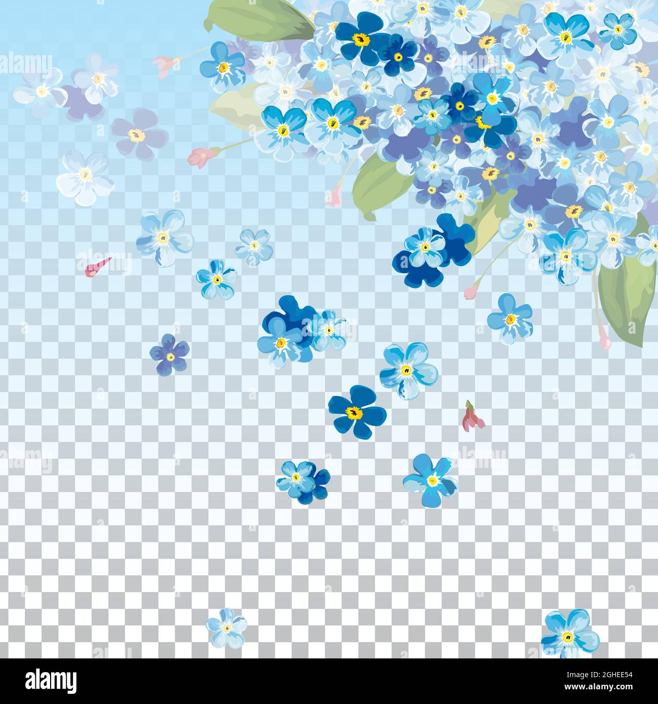 Vector background with spring blue flower. Blue flower in springtime ...