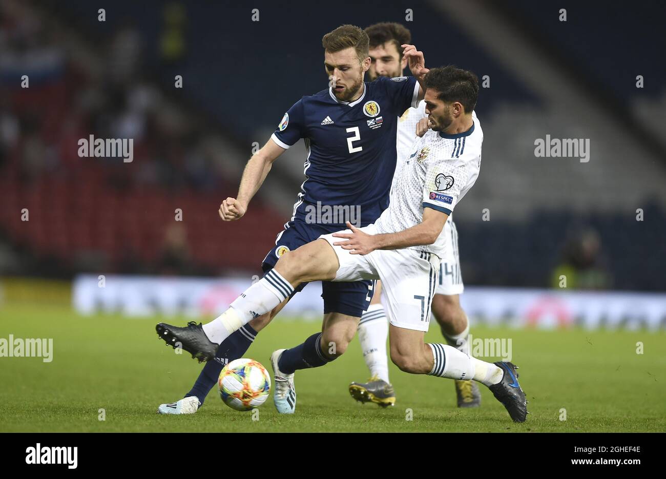 Stephen O'Donnell of Scotland and Magomed Ozdoev of Russia during the ...
