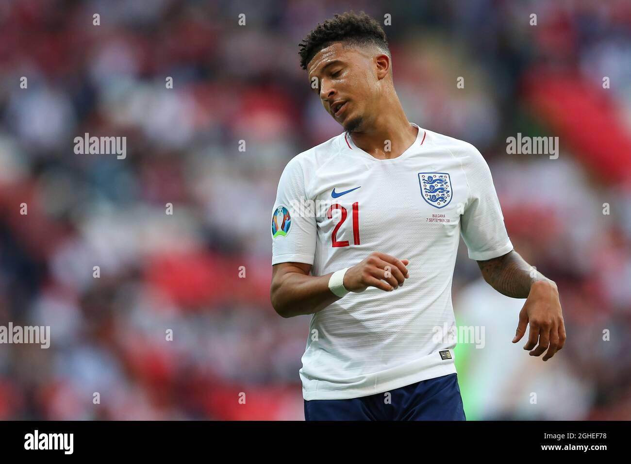 Jadon Sancho of England reacts during the European 2020 Championship ...