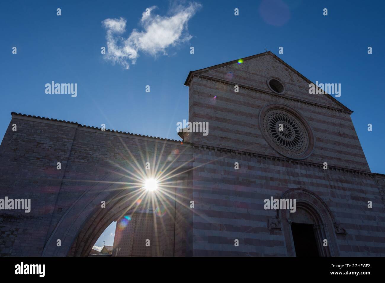 Assisi, Perugia, Umbria. Basilica of Santa Chiara, an important place ...