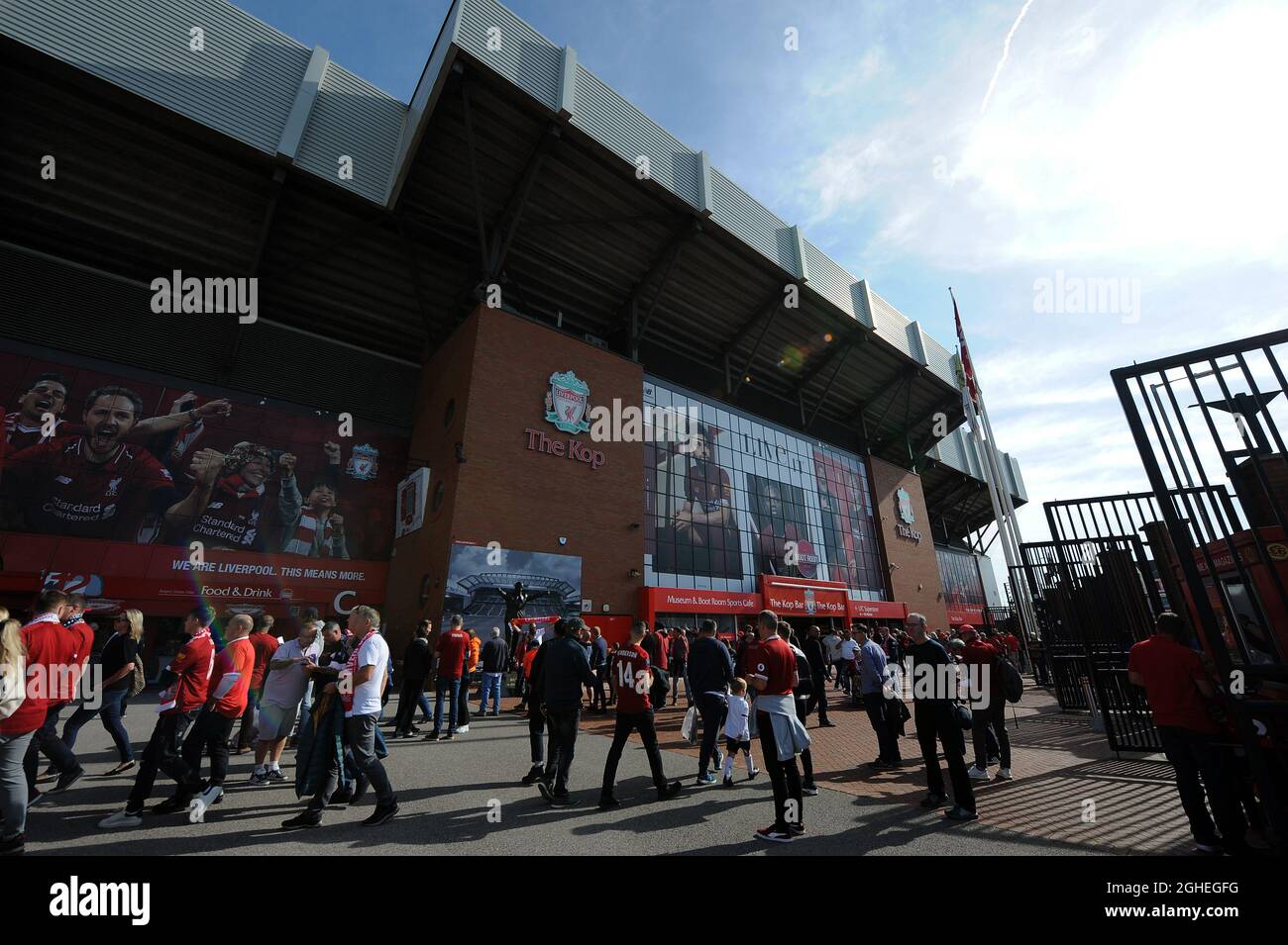Anfield home of liverpool general view hi-res stock photography and ...
