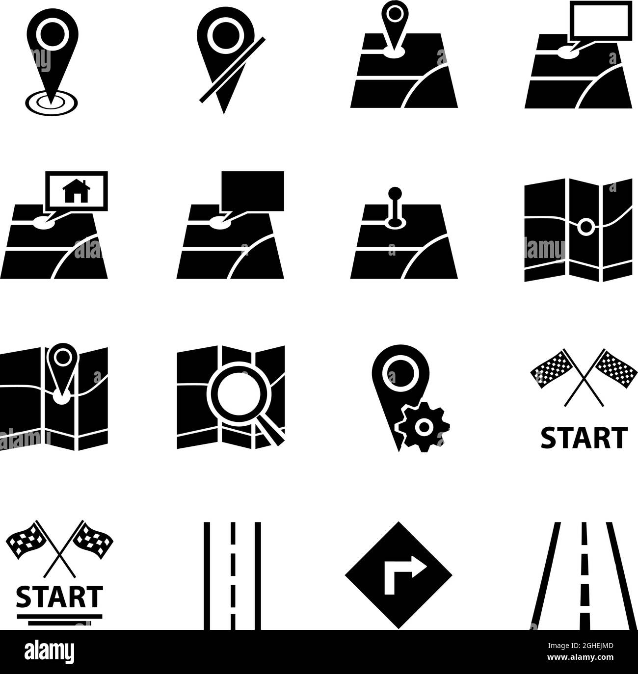 Simple Set of Approve Related Vector Line Icons. Contains such Icons as road, navigator, map ...