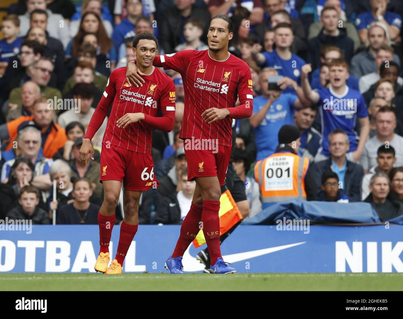 Trent Alexander-Arnold of Liverpool celebrates scoring the first goal ...