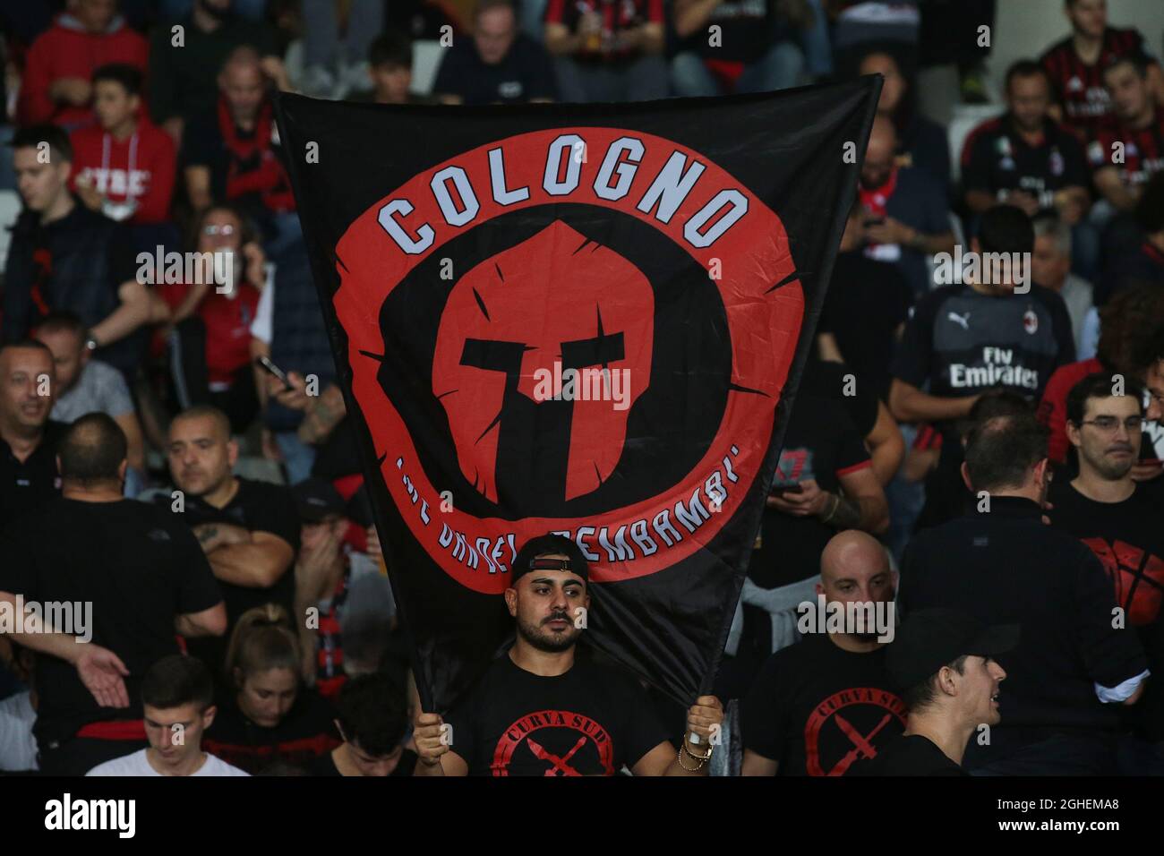 AC Milan fans during the Serie A match at Stadio Grande Torino, Turin ...