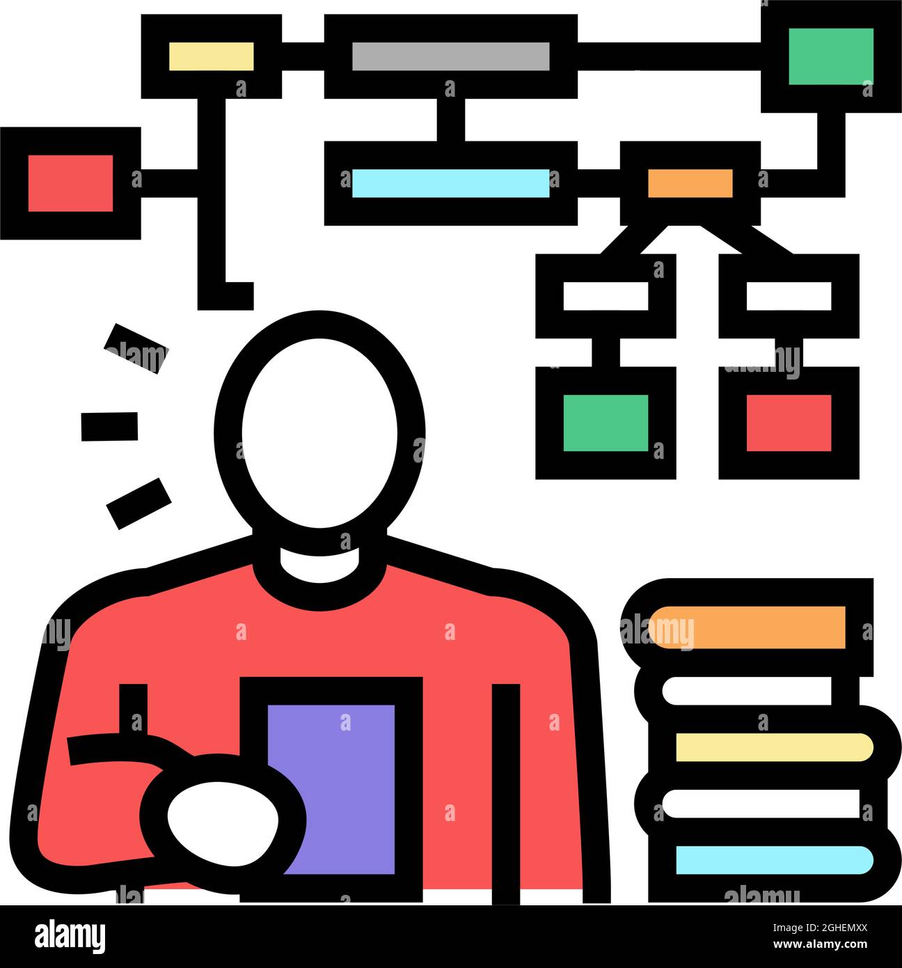 learning algorithm color icon vector illustration Stock Vector Image ...