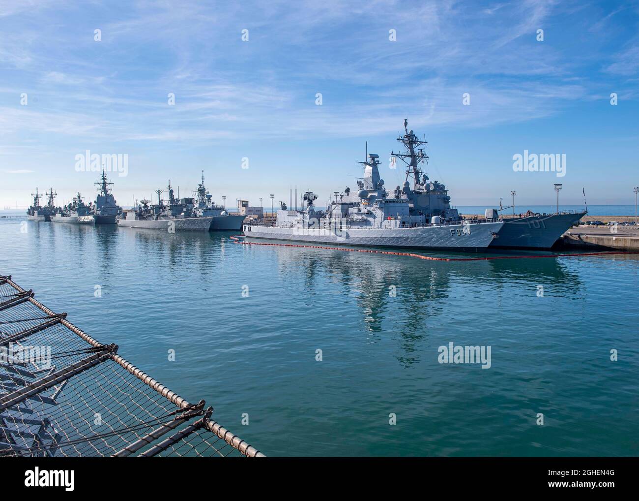 The Belgian navy Karel Doorman-class frigate BNS Leopold I, front, and ...