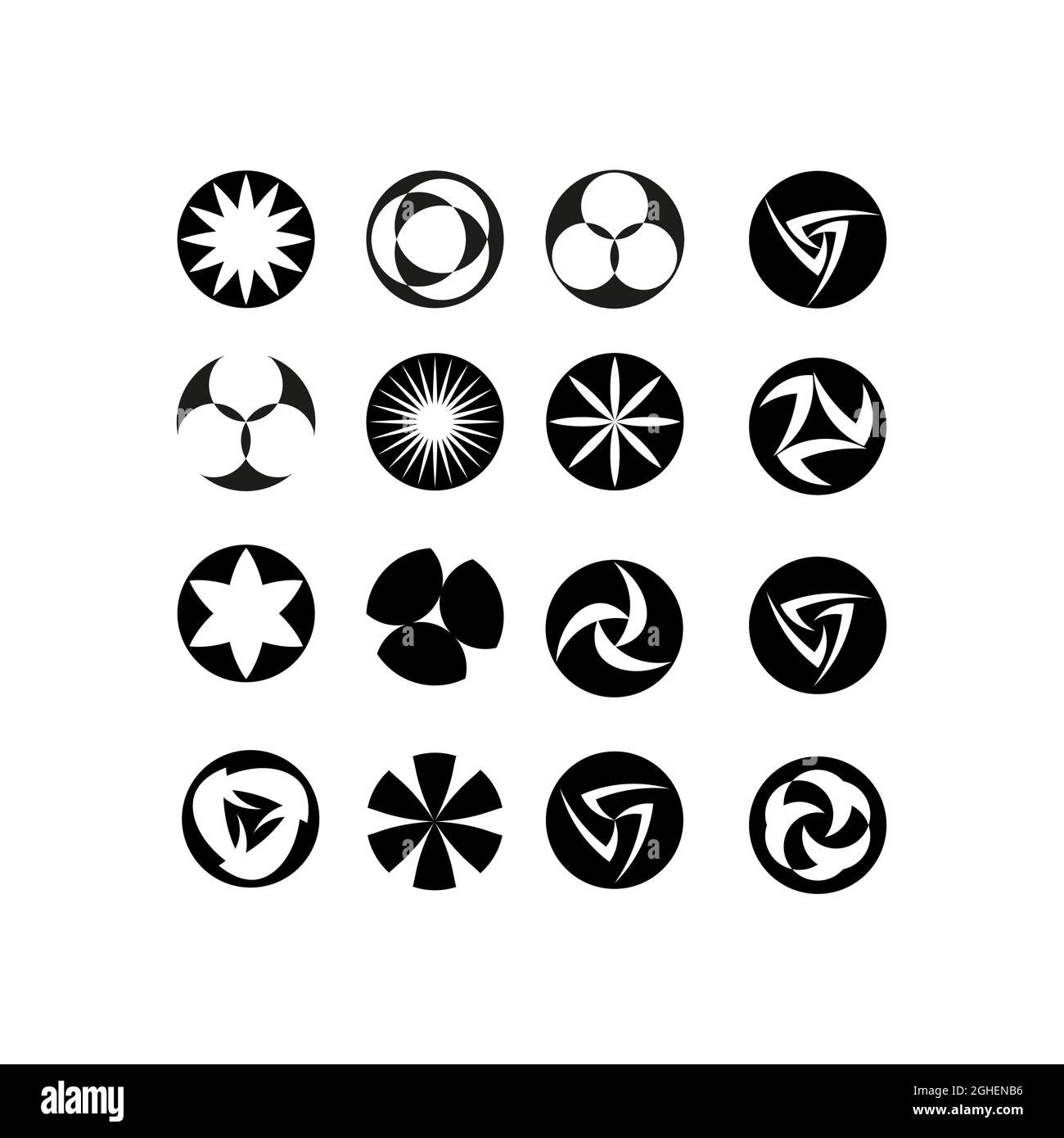 Set of logos, geometric patterns, circle, Vector 10 Stock Vector Image ...