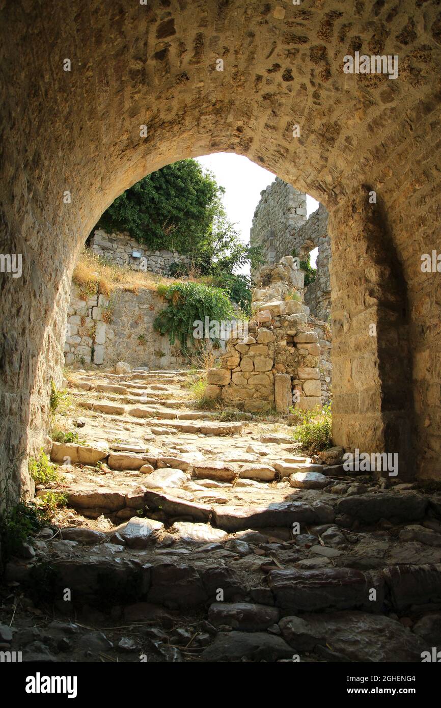 Stari Bar. Old Bar. The ruins of the old town Bar. A historic site in ...