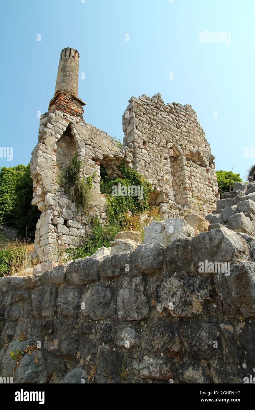 Stari Bar. Old Bar. The ruins of the old town Bar. A historic site in ...