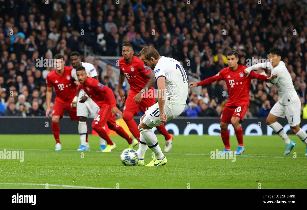 Harry Kane of Tottenham scores a penalty their second goal during the ...