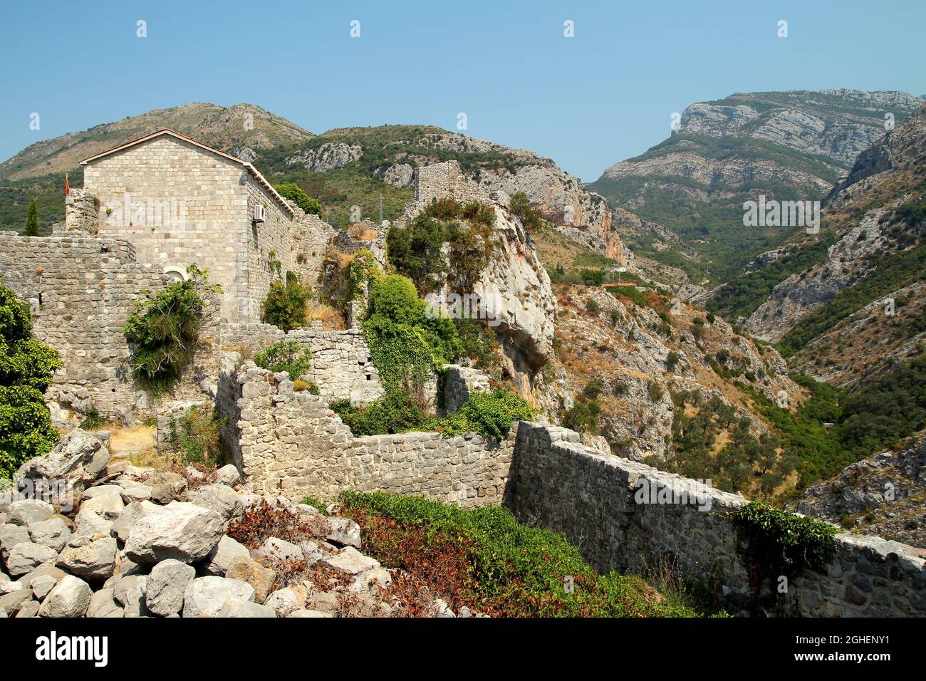 Stari Bar. Old Bar. The ruins of the old town Bar. A historic site in ...