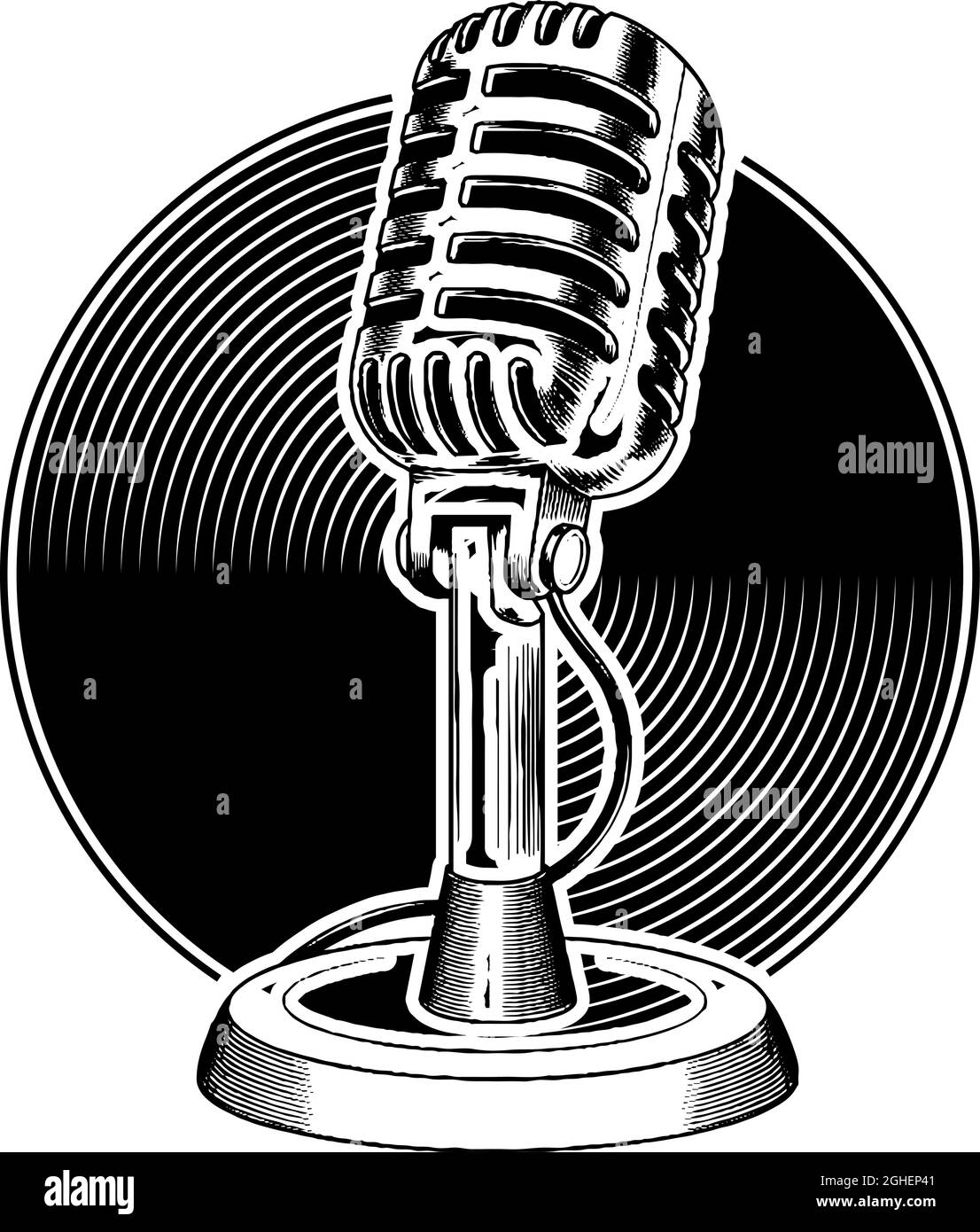 Retro Microphone Audio Sound Recording Record Voice Mic Music Studio ...