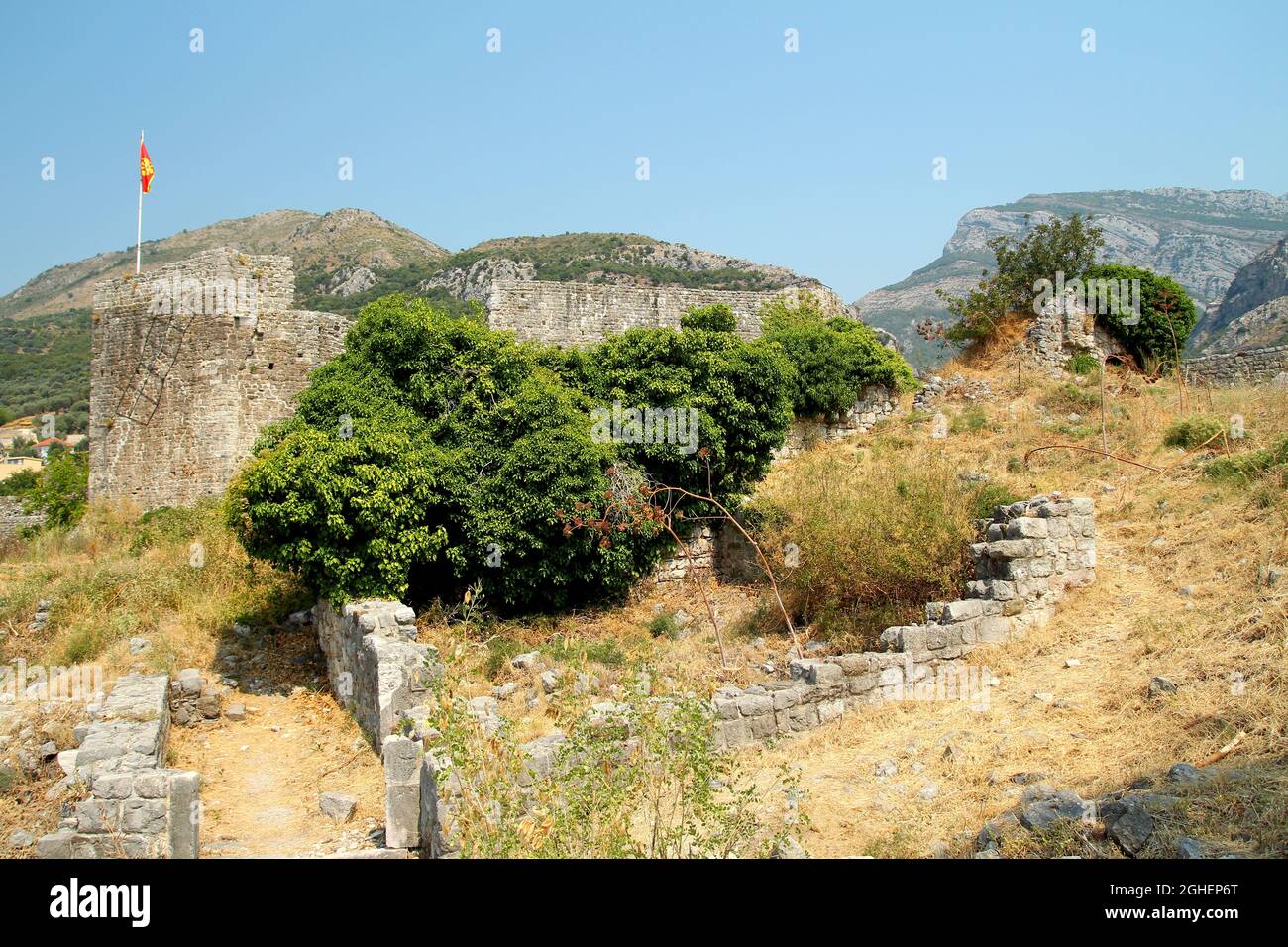 Stari Bar. Old Bar. The ruins of the old town Bar. A historic site in ...
