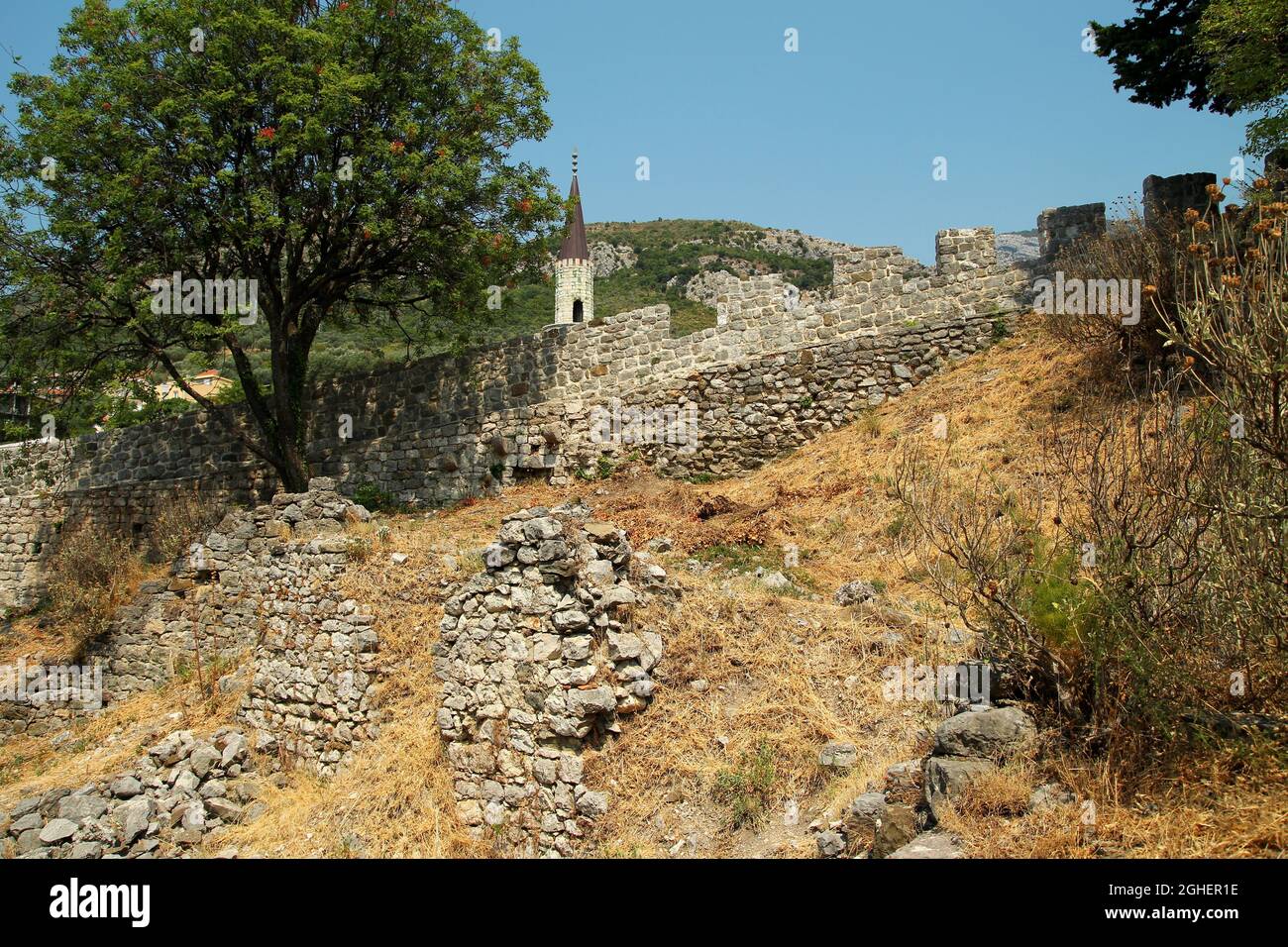 Stari Bar. Old Bar. The ruins of the old town Bar. A historic site in ...