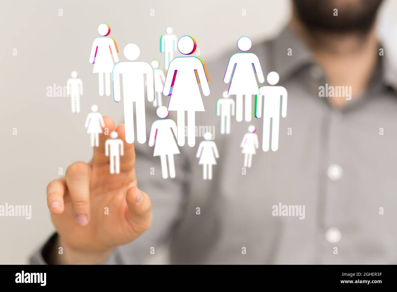 Illustration of an abstract social network with human figures Stock ...