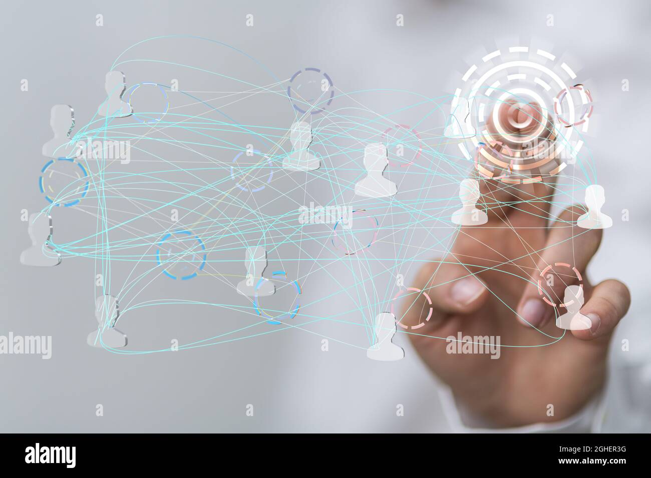 Illustration of an abstract social network scheme Stock Photo - Alamy