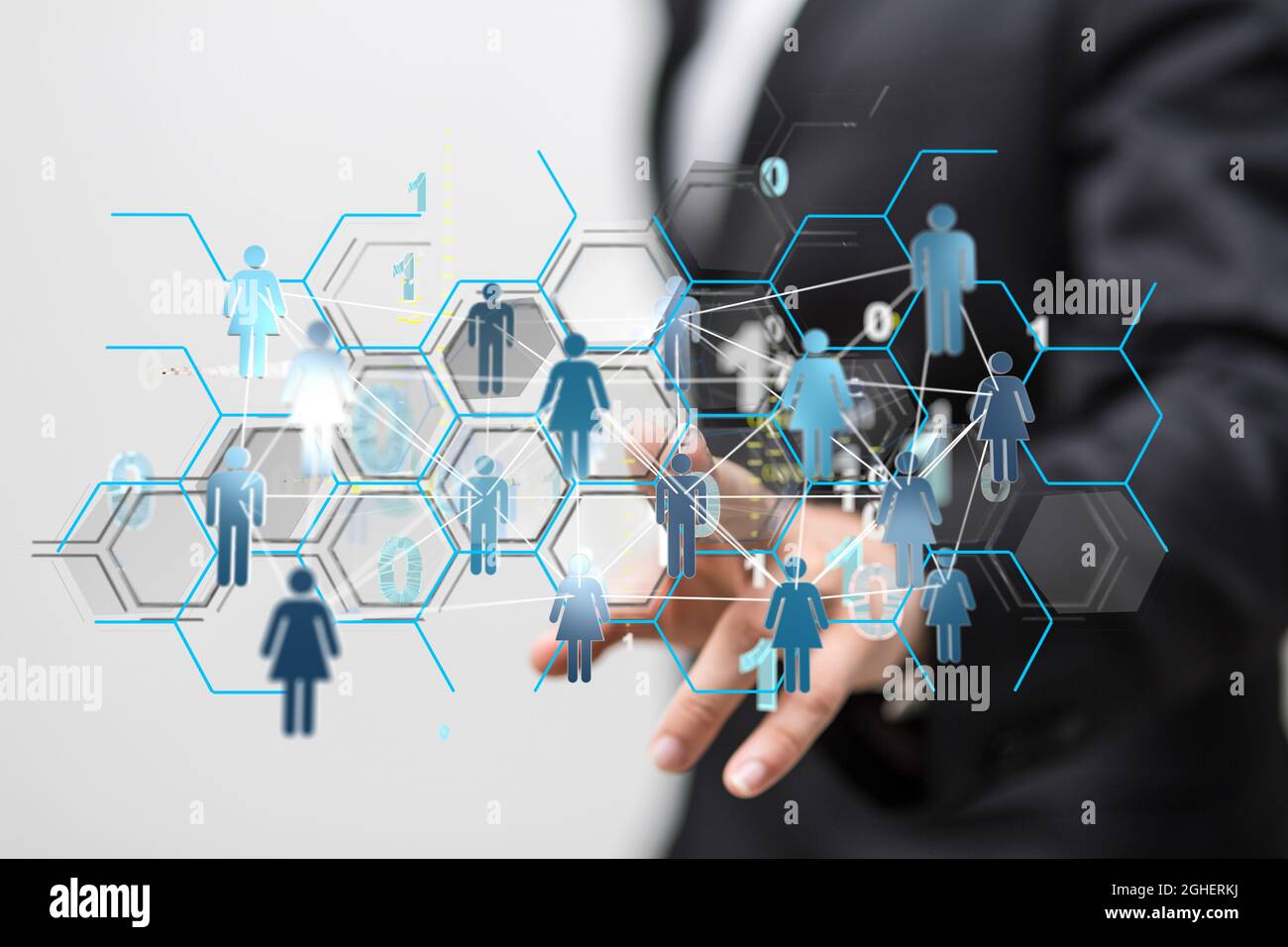 Illustration of an abstract social network scheme Stock Photo - Alamy