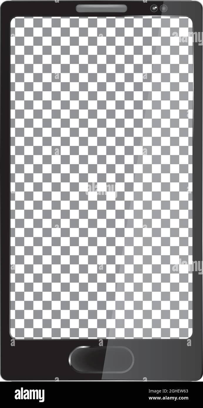 Realistic detailed smartphones with transparent screen isolated on ...