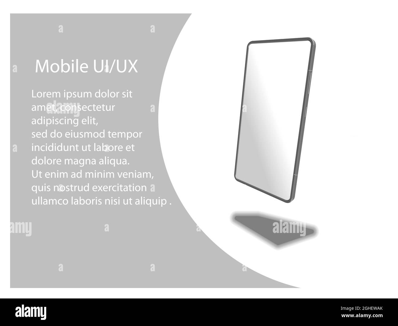 Modern cellphone with blank app screens mockup. Wireframing screens ...