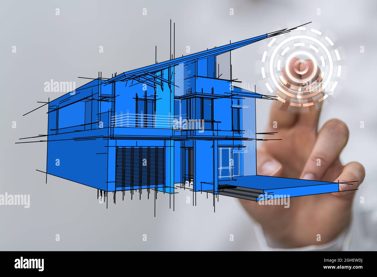 Illustration of a draft house as a concept of real estate Stock Photo ...