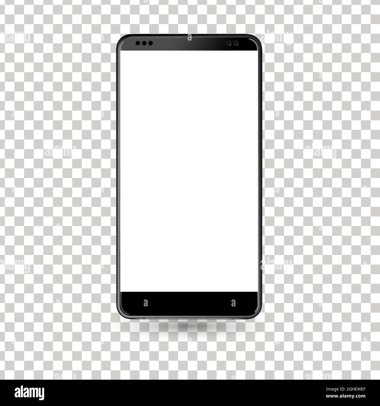New phone front black vector drawing eps10 format isolated on white ...
