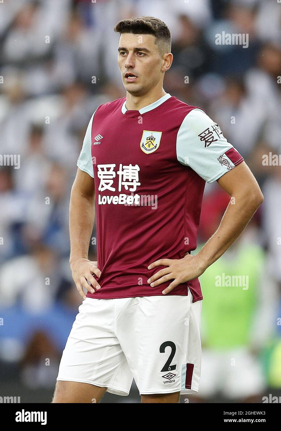 Matthew Lowton of Burnley during the Premier League match against ...