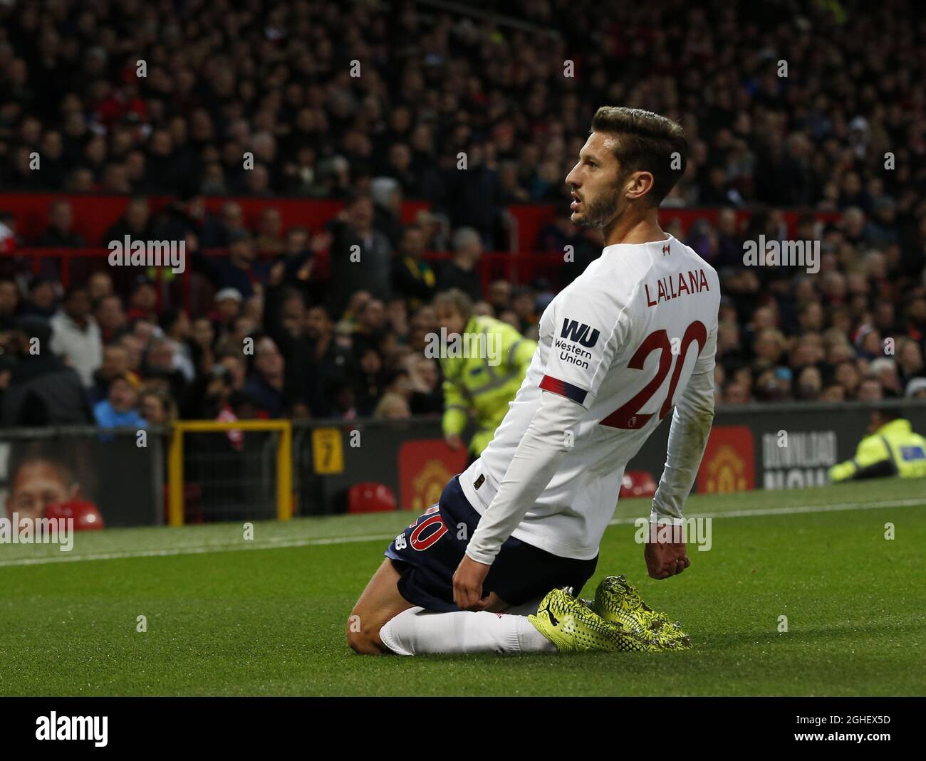 Adam Lallana of Liverpool celebrates the equaliser (1-1) during the ...