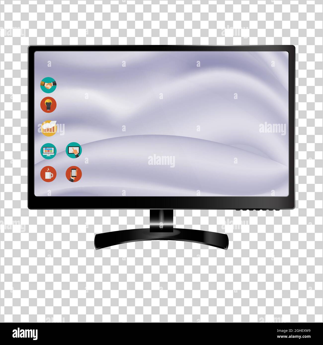 New monitor front and black vector drawing eps10 format isolated on ...