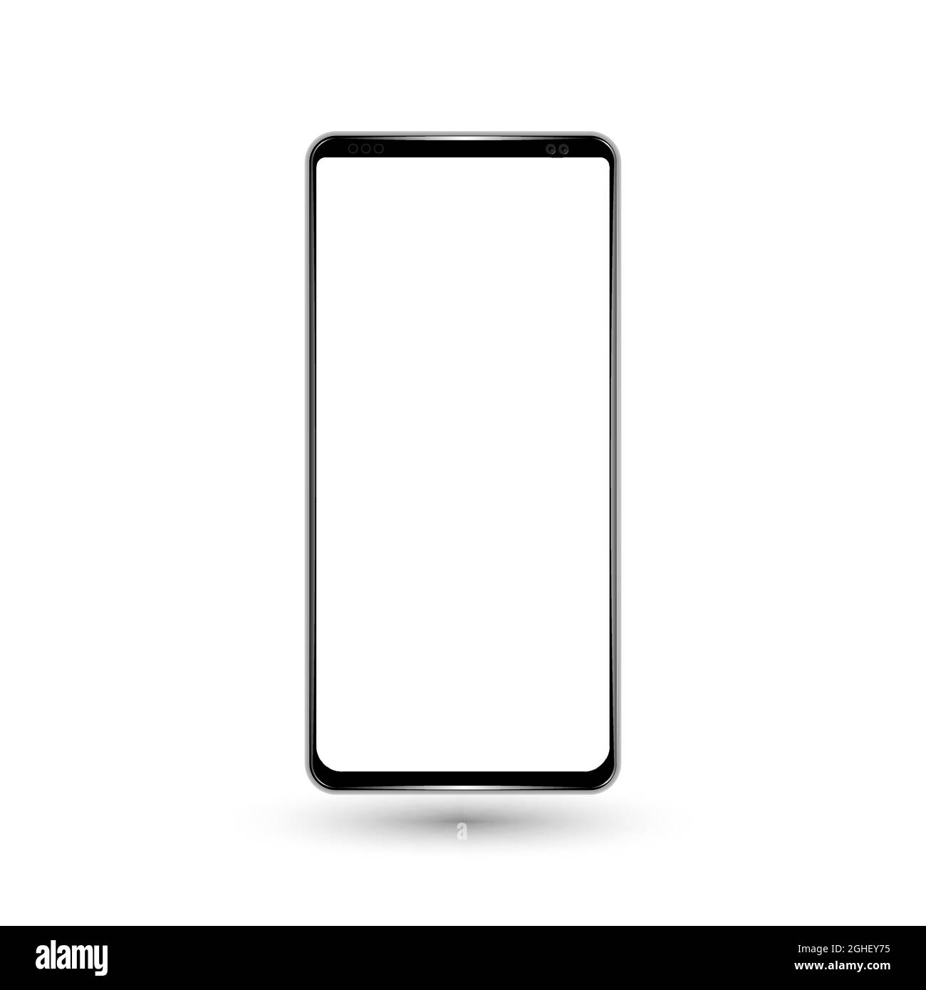 New frameless phone front black vector drawing eps10 format isolated on ...