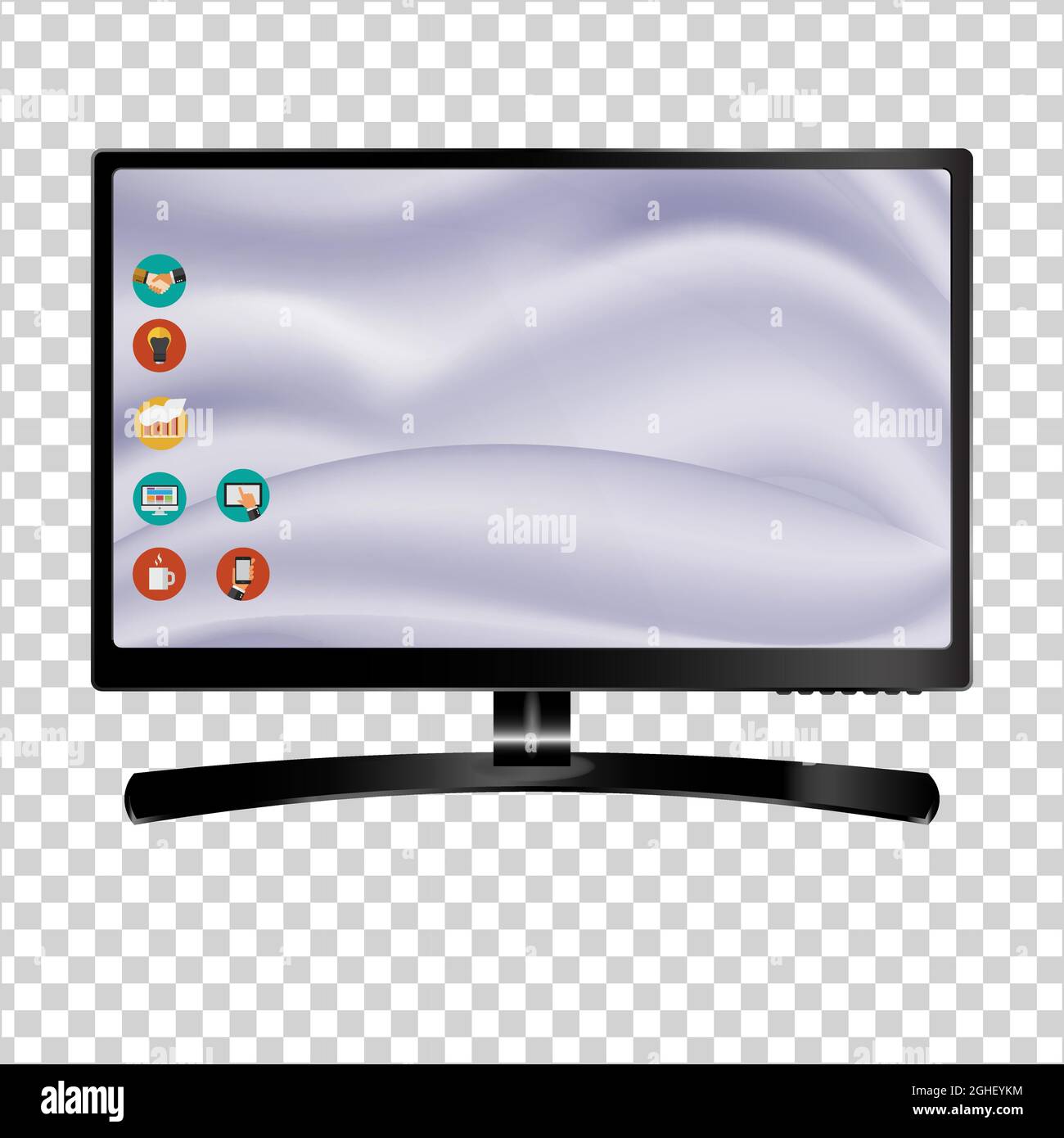 New monitor front and black vector drawing eps10 format isolated on transparent background Stock ...