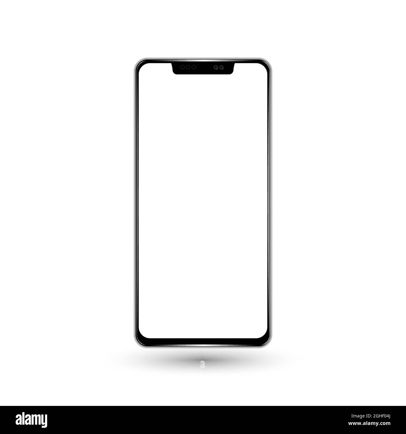 New frameless phone front black vector drawing eps10 format isolated on ...