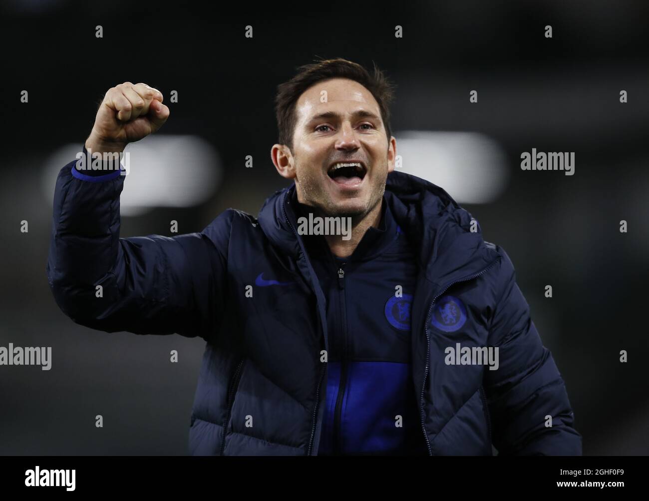Frank Lampard manager of Chelsea celebrates the win during the Premier ...