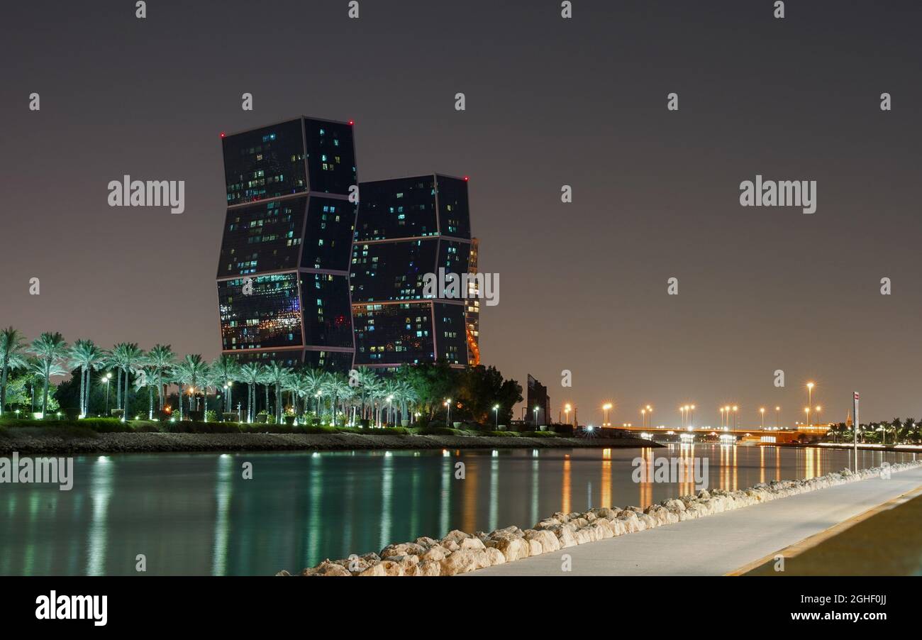 Lusail, the waterfront of the new developing city in Qatar, during ...