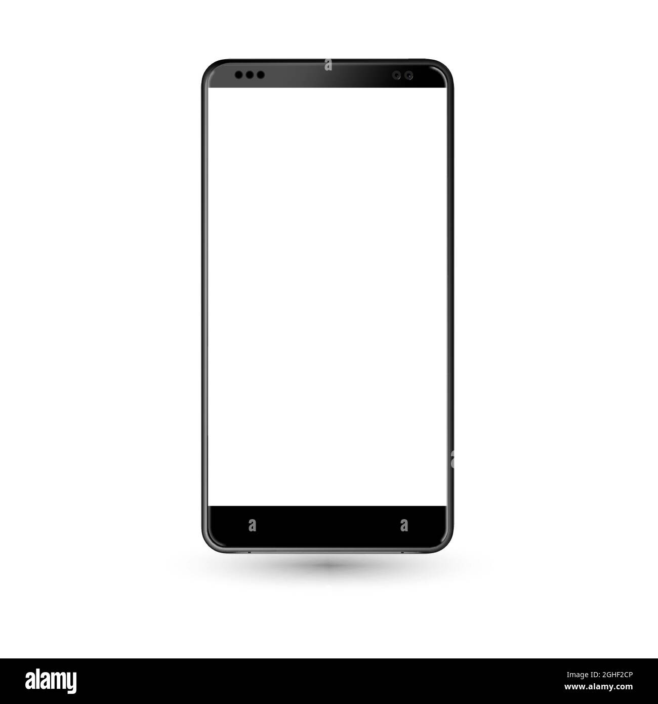 New phone front black vector drawing eps10 format isolated on white ...