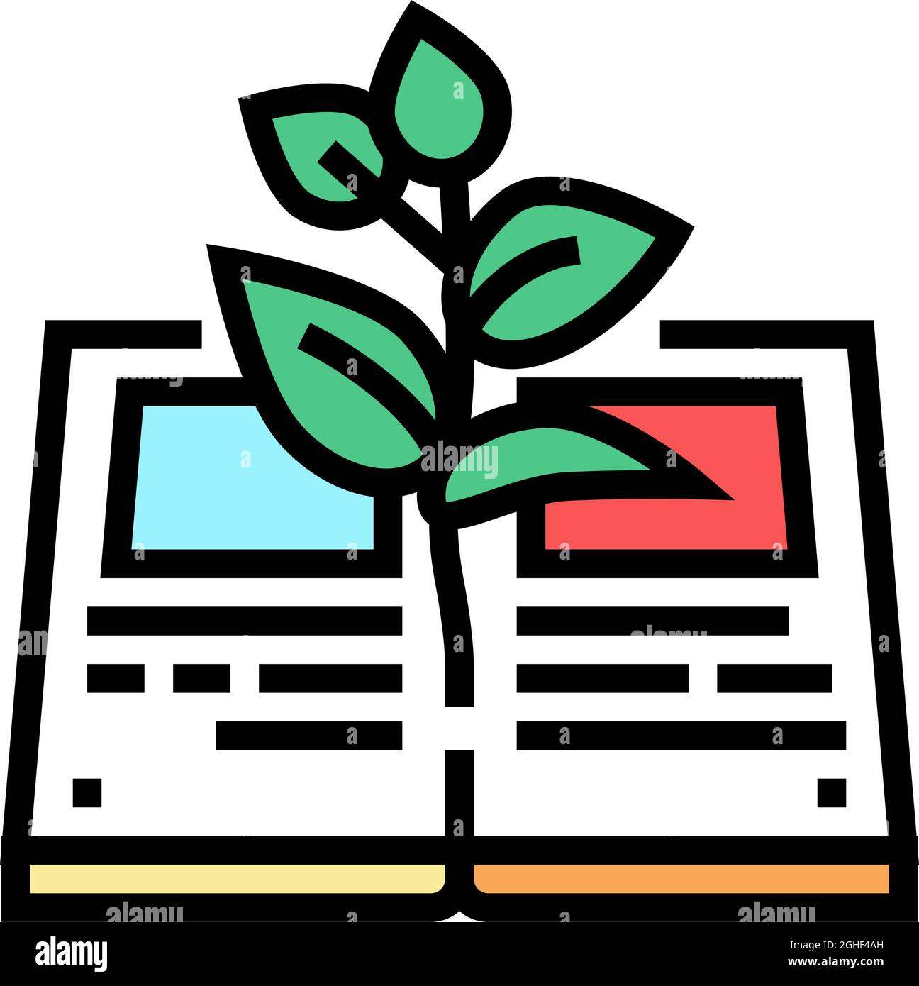 reading book for growing knowledge color icon vector illustration Stock ...
