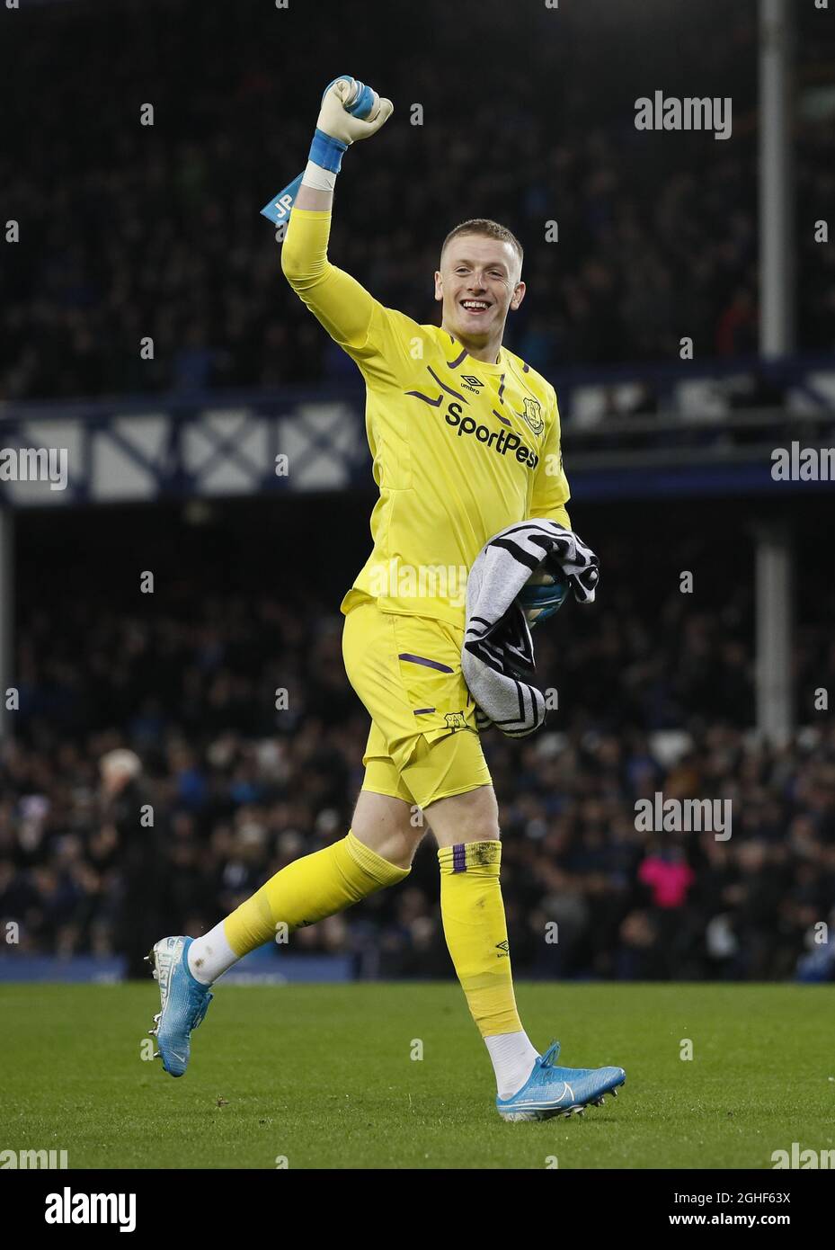 Jordan Pickford of Everton during the Premier League match at Goodison ...