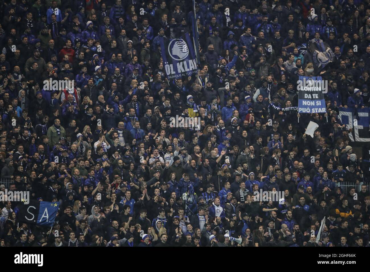Atalanta fans during the Serie A match at Gewiss Stadium, Bergamo ...