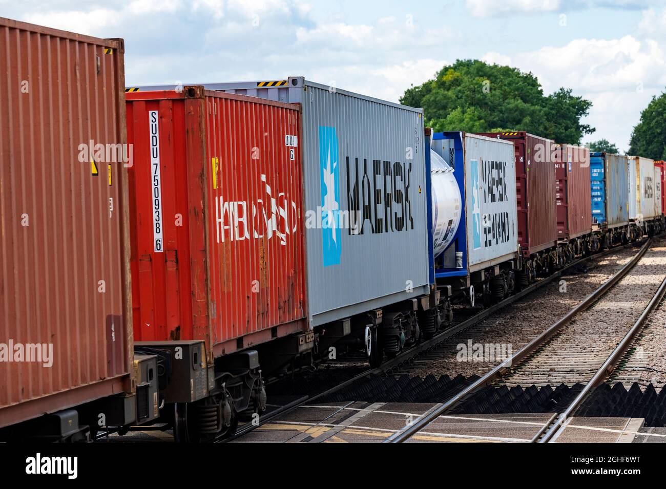 Freight train Westerfield Suffolk England Stock Photo - Alamy