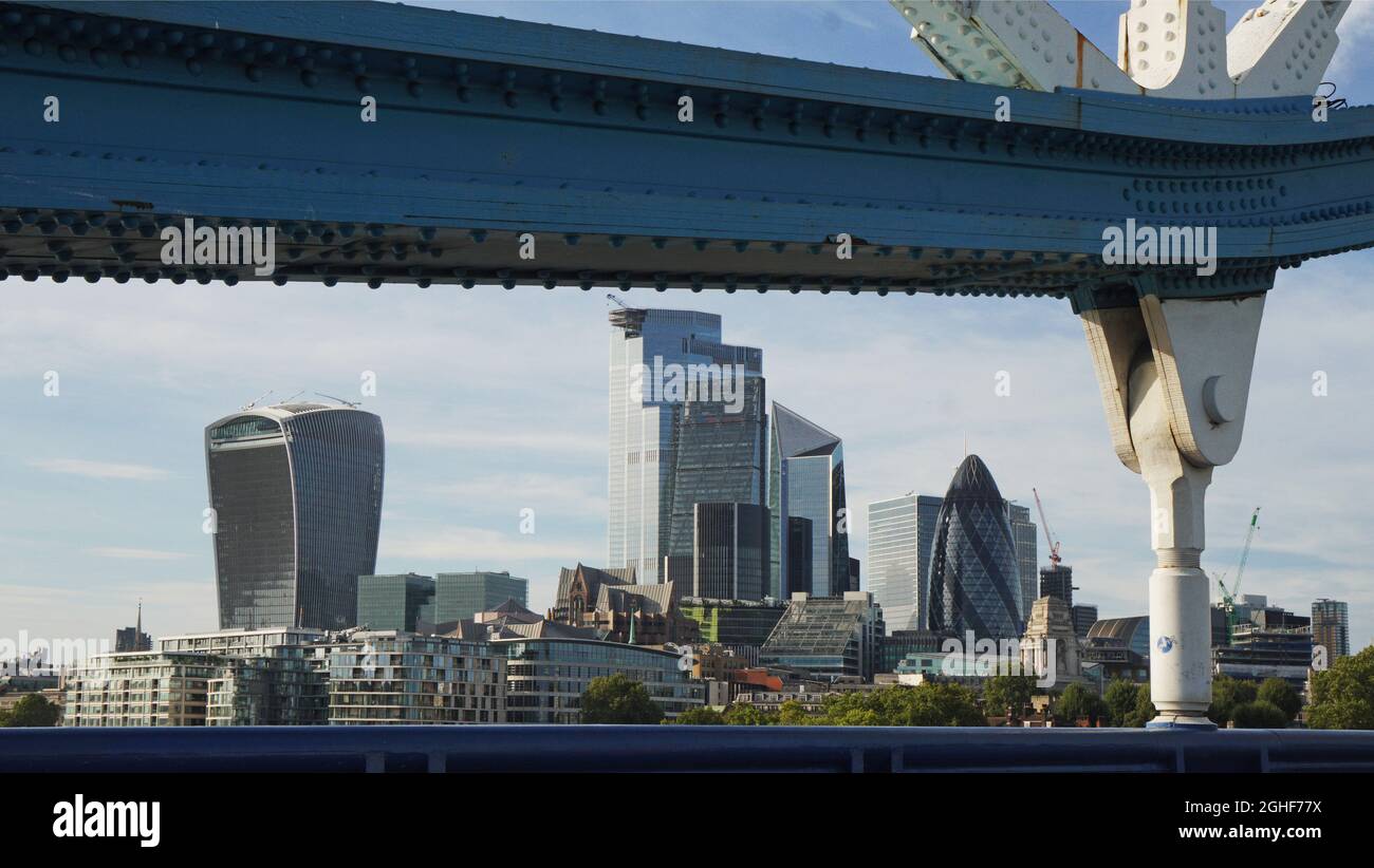 London’s Square Mile, the City, view from Tower bridge, London, England ...