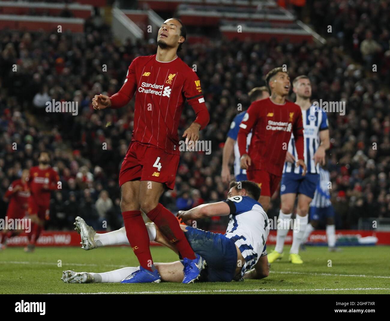 Virgil van Dijk of Liverpool reacts after he failed to score his hat ...