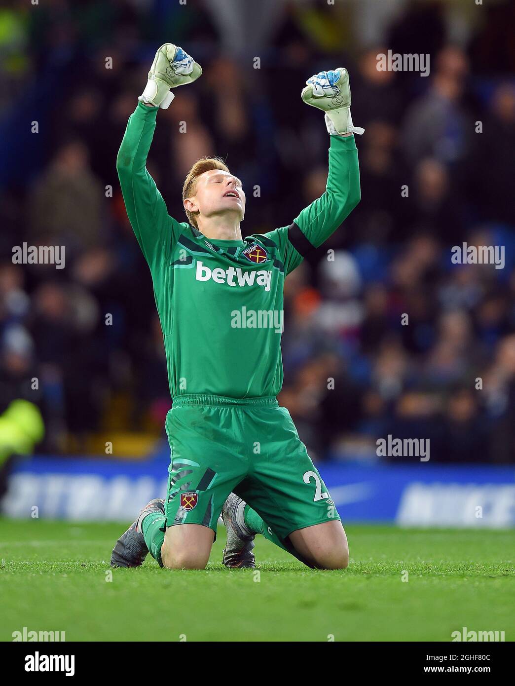 West Ham United goalkeeper David Martin celebrates at the end of the ...