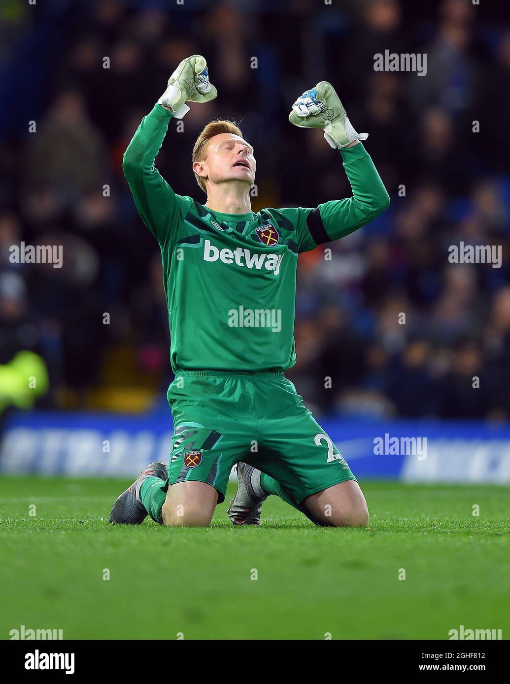 West Ham United goalkeeper David Martin celebrates at the end of the ...