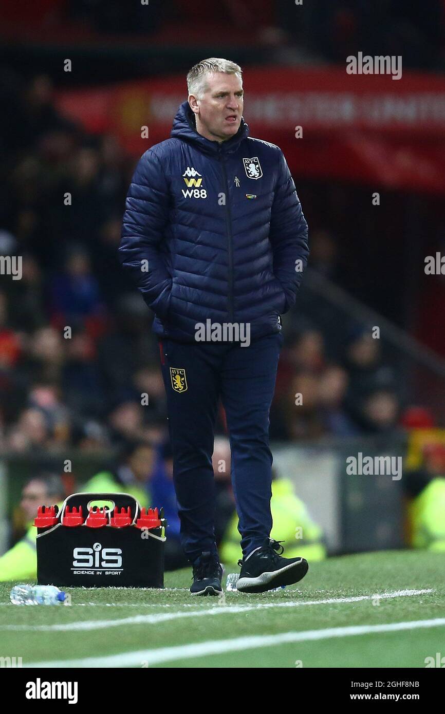Dean Smith, manager of Aston Villa during the Premier League match at ...