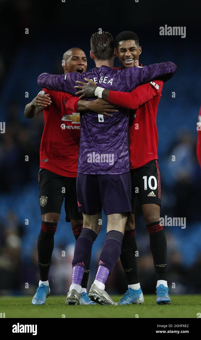 David De Gea of Manchester United celebrates with Ashley Young of ...